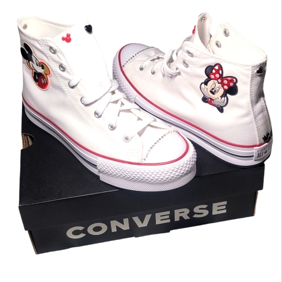 Converse | Shoes | Womens White Chuck Taylor Platforms Customized With ...